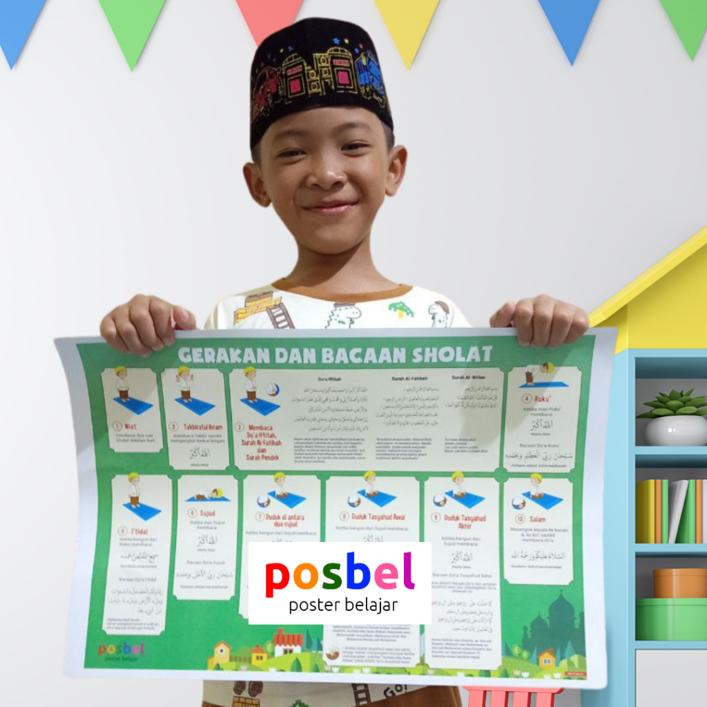 Jual Poster Edukasi Anak POSBEL Sholat Tipe 01 Belajar Tata Cara Shalat ...