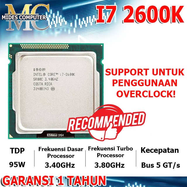 Jual Processor Intel Core I7 2600K 3.40 Ghz Socket LGA 1155 | Shopee ...