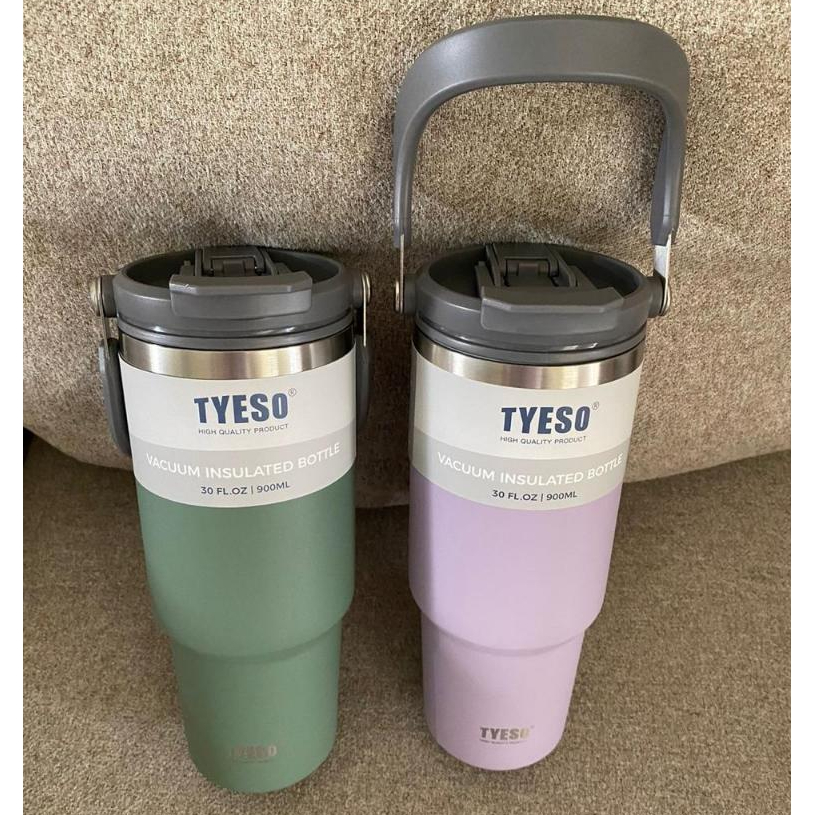 Jual ORIGINAL TYESO Tumbler Handle 2in1 Stainless Steel 600ml 750ml 900mL Mug Coffee Vacuum ...