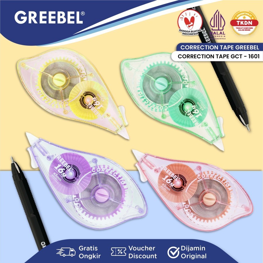 Jual Correction Tape Greebel GCT-1601 Corrtape Pita Koreksi Tip Ex ...
