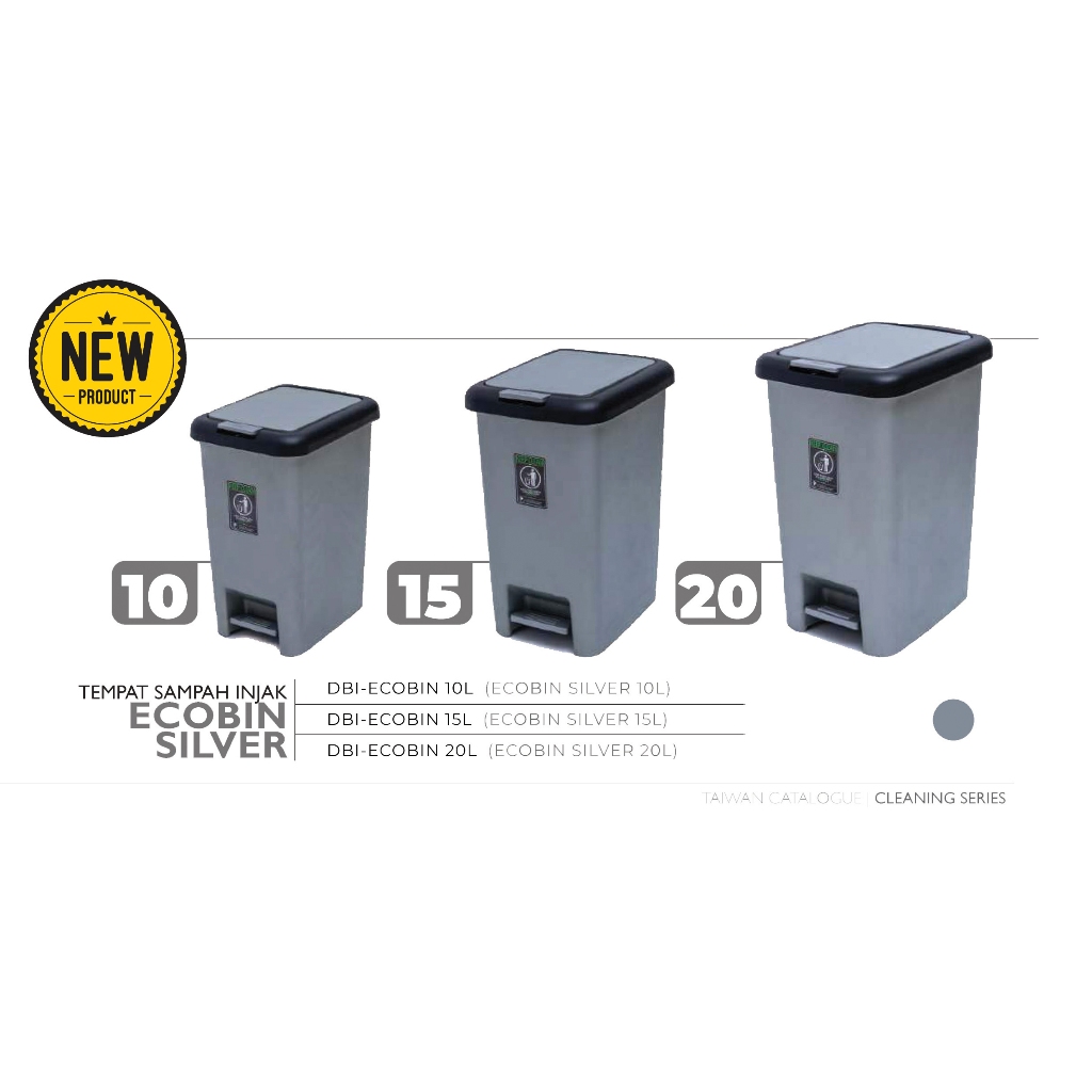 Jual TEMPAT SAMPAH INJAK ECOBIN (SILVER) - MEREK TAIWAN PLASTIK | Shopee Indonesia