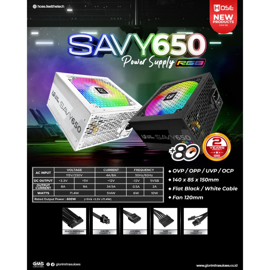 Jual Power Supply 650W Lexa Gaming Savy White Edition | Shopee Indonesia