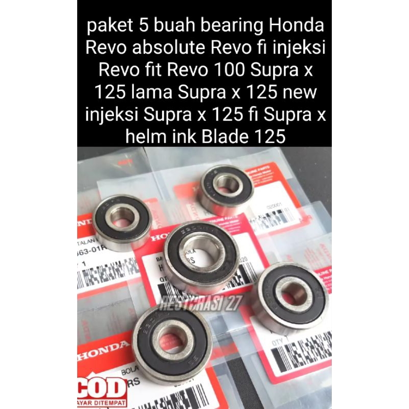 Jual paket 5 buah bearing Honda Revo absolute Revo fi injeksi Revo fit ...