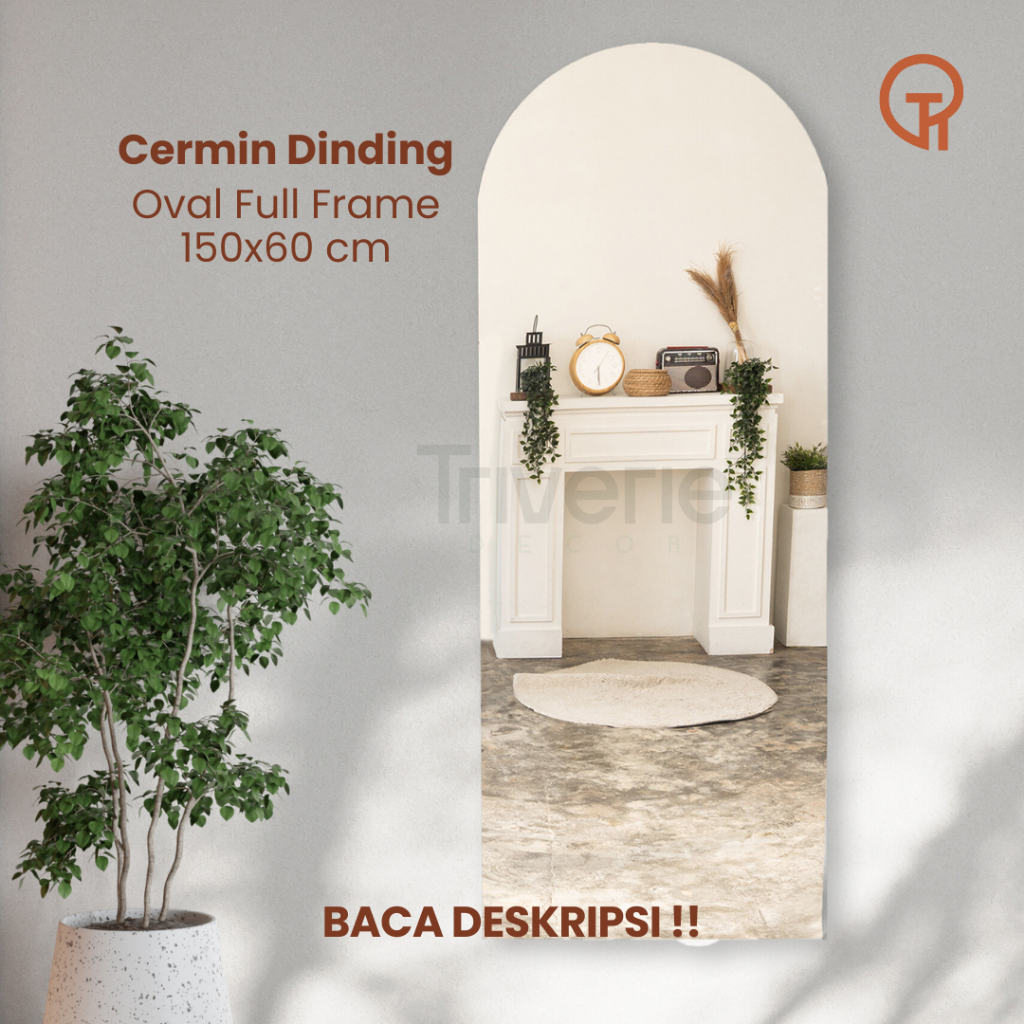 Jual Cermin Dinding Aesthetic Oval Full Frame Edging MDF - TWKI14 ...
