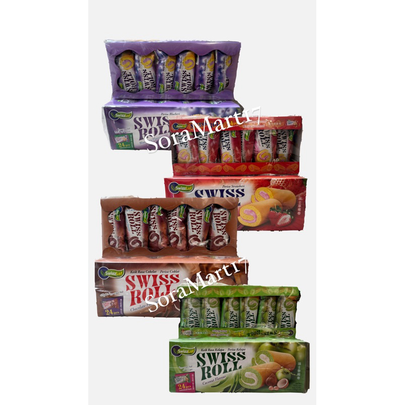 Jual Swizzlef Swiss Roll Blueberry Strawberry Chocolate Coconut Keik ...