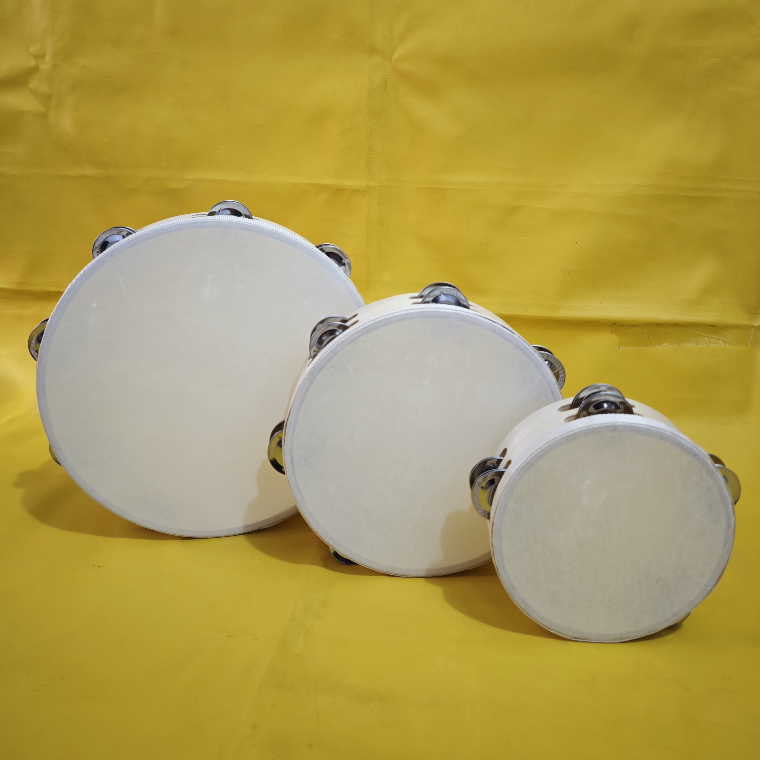Jual Alat Musik Tamborin Kulit Kecrekan Tambourine Tamborine 8inch ...