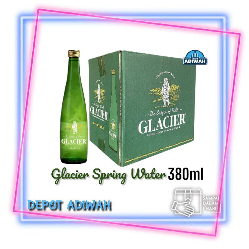 Jual Glacier Spring Water glass bottle 380ml (isi 12 botol kaca) | Shopee Indonesia