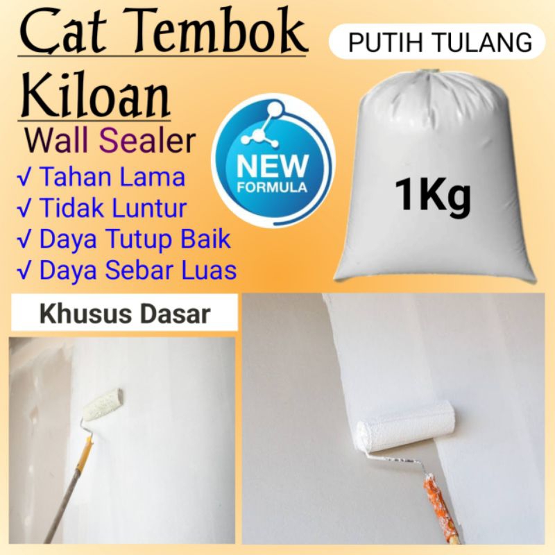 Jual cat tembok kiloan 1kg khusus warna putih dasar exterior interior ...