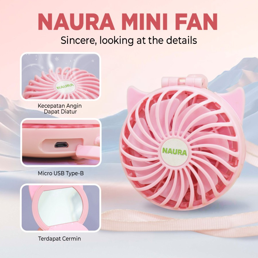 Jual CERMIN LED MINI FAN kipas NAURA Fun Doh / Kipas Mini Portabel ...