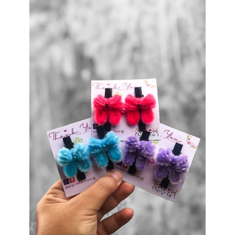 Jual Jepitan Rambut Anak/Dewasa | Pita Handmade | Kawat Bulu | Sepasang ...