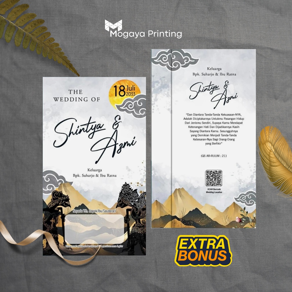 Jual Undangan Pernikahan Walimatul Ursy Ngunduh Mantu Murah Jawa Wayang ...