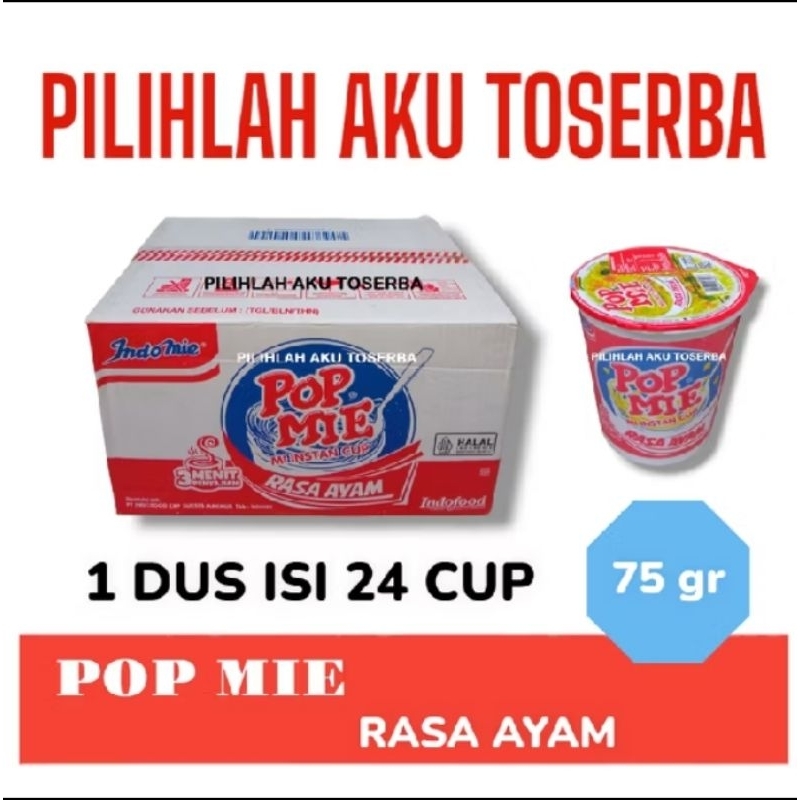 Jual MIE INSTAN POP MIE REBUS RASA AYAM 1 DUS ISI 24 PCS | Shopee Indonesia