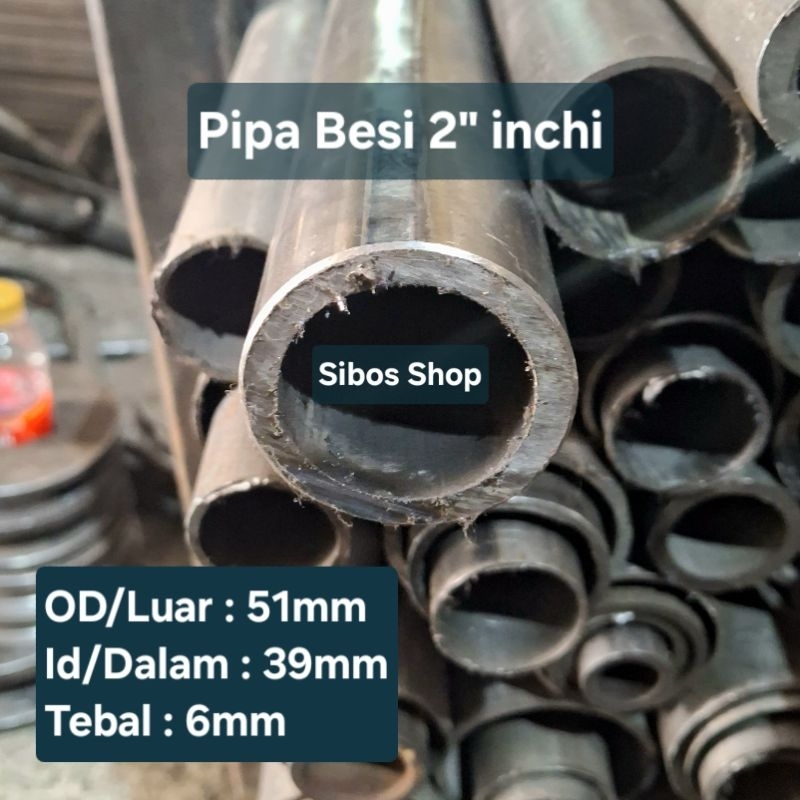 Jual Pipa Besi 2" inchi Od 51mm Id 39mm Tebal 6mm Panjang 10cm sampai ...