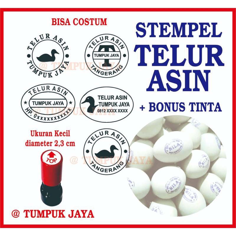 Jual Stempel telur asin cap telur stempel flash permanent + bonus tinta ...