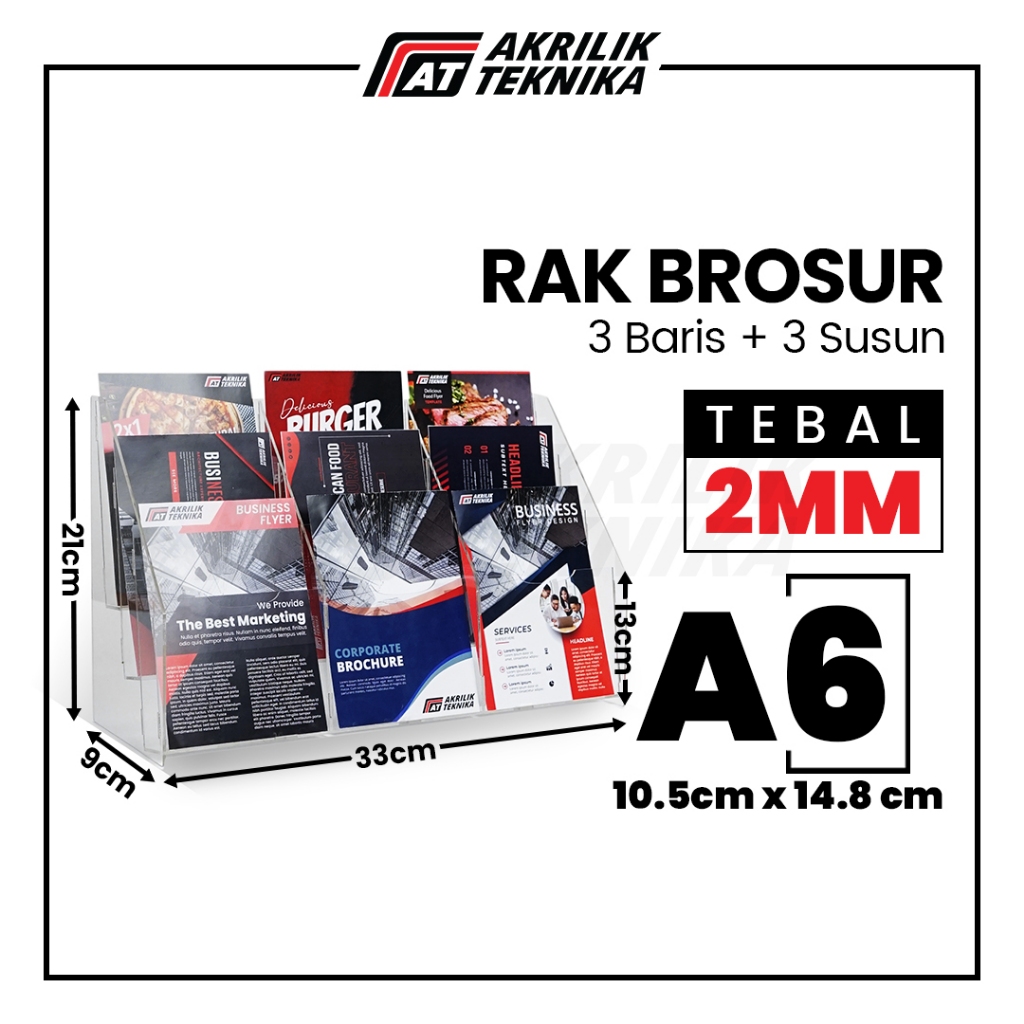 Jual Rak Brosur A6 3 Susun 3 Baris Akrilik / Display Menu Meja ...