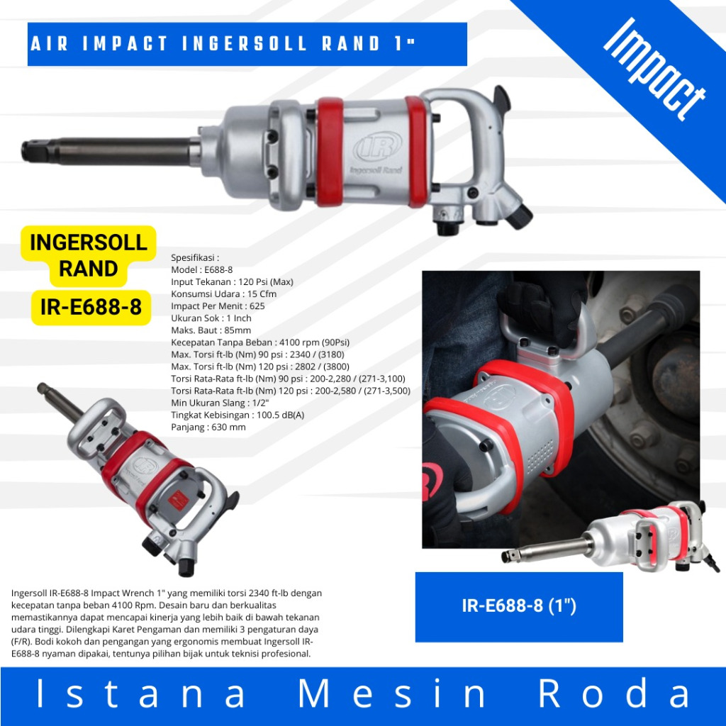 Jual mesin impact 1" ( IRE688 ) Ingersoll Rand IR-E688 Impact Wrench | Shopee Indonesia