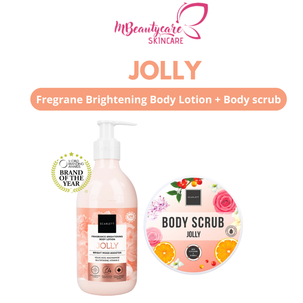 Jual Scarlett Whitening Bundle Body Lotion + Body Scrub (Jolly Booster ...