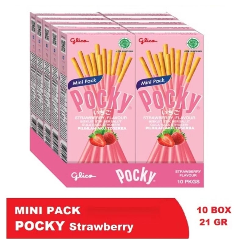 Jual Glico Pocky MINI PACK CHOCOLATE / COKELAT STRAWBERRY - (HARGA PER ...