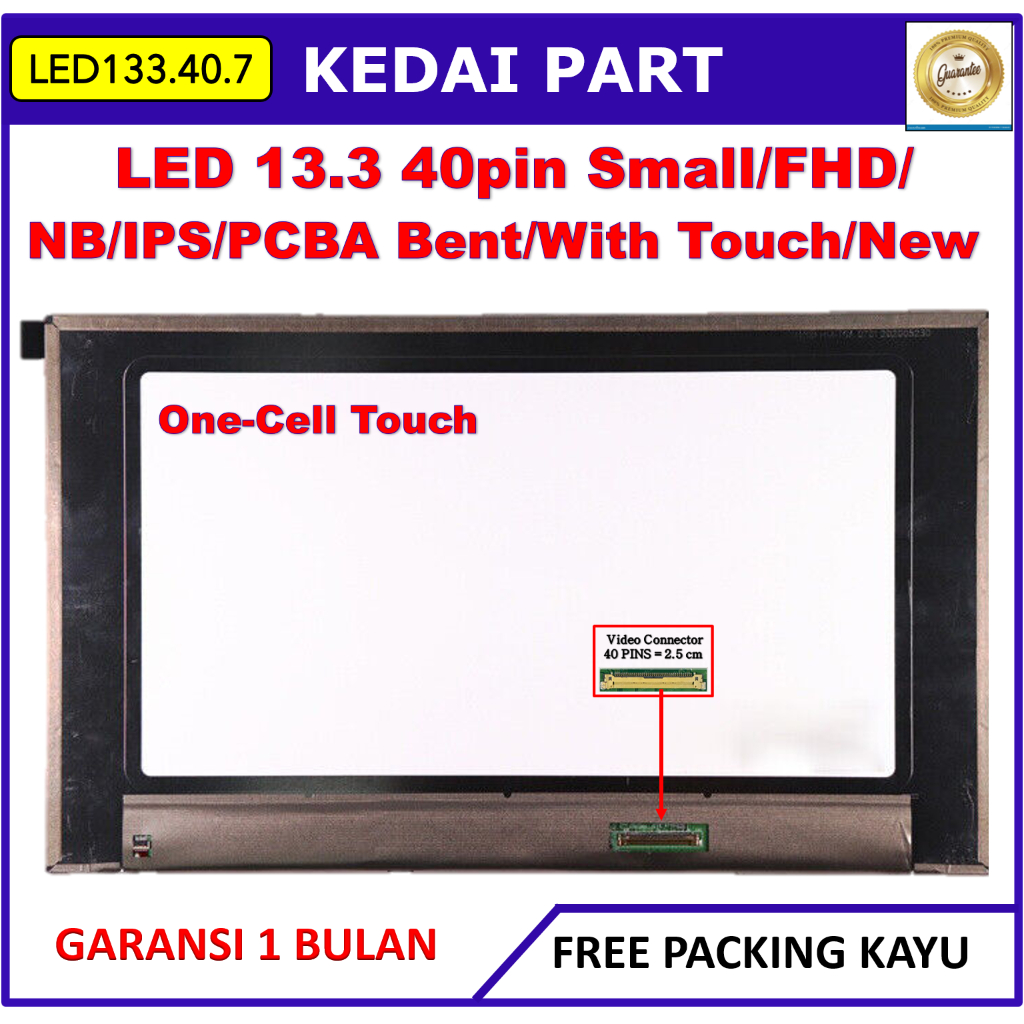 Jual LED LCD 13.3 13 Inch 40 Pin 40pin Small FHD Full HD IPS Touch ...