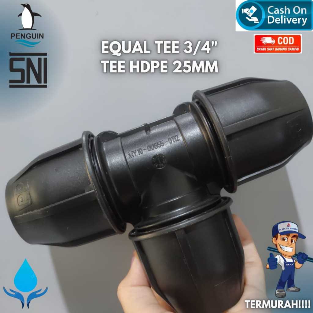 Jual Fitting Equal Tee HDPE 3/4 Inch Atau Sambungan PIPA HDPE Tee 25MM | Shopee Indonesia