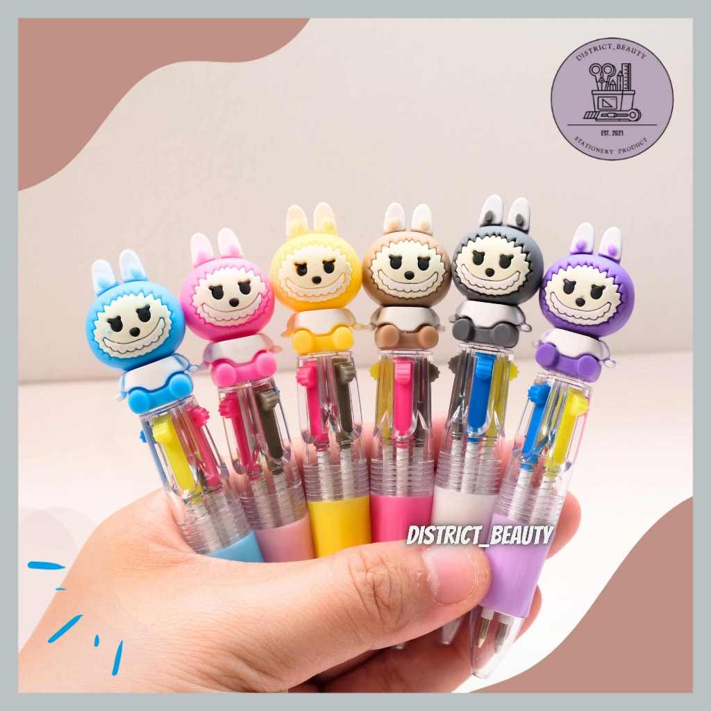 Jual PULPEN 4 WARNA LABUBU PEN CETEK WARNA WARNI ISI 4 WARNA PEN CETEK ...