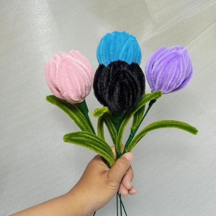 Jual Bunga Tulip 1 Tangkai kawat bulu/kawat bulu Tulip /bunga Tulip ...