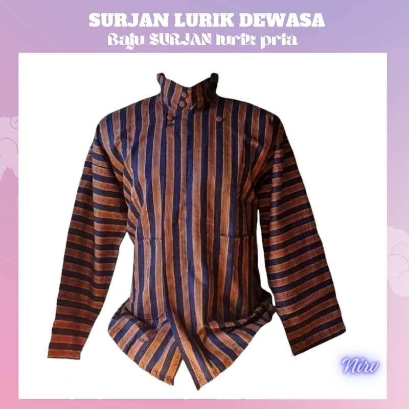 Jual Surjan Lurik Dewasa Baju Surjani Pria/baju adat jawa lurik/baju ...