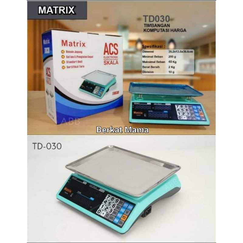 Jual Timbangan K. Harga Digital 40kg Matrix TD-030 | Shopee Indonesia