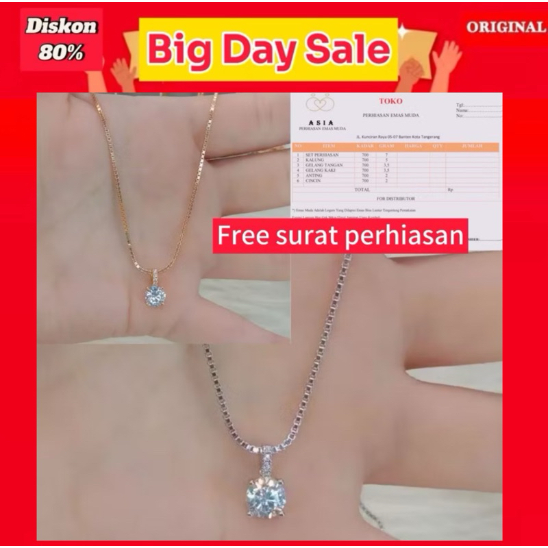 Jual kalung mas asli kuning 24k kadar 420 model Kasandra ada surat ...