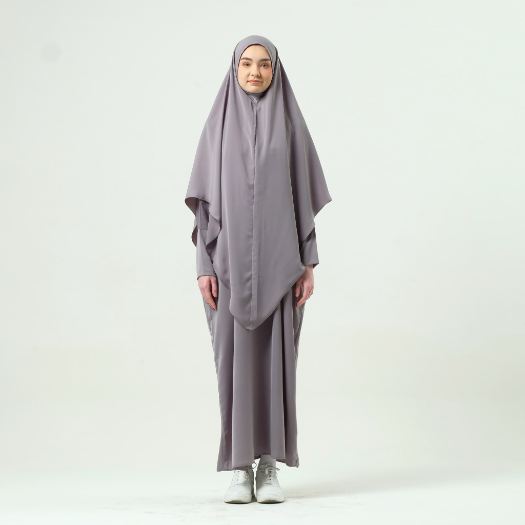 Jual Anggia Handmade - Syafiiqah Abaya Set - Dark Grey | Shopee Indonesia