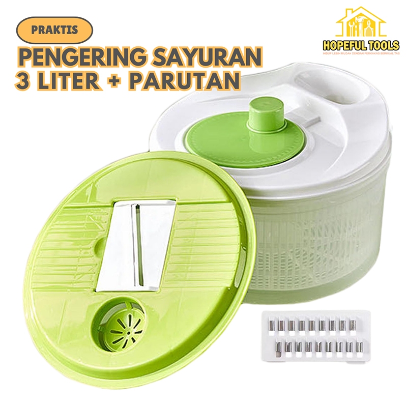 Jual Salad Spinner Set Plus Parutan Premium / Set Pengering Wadah ...