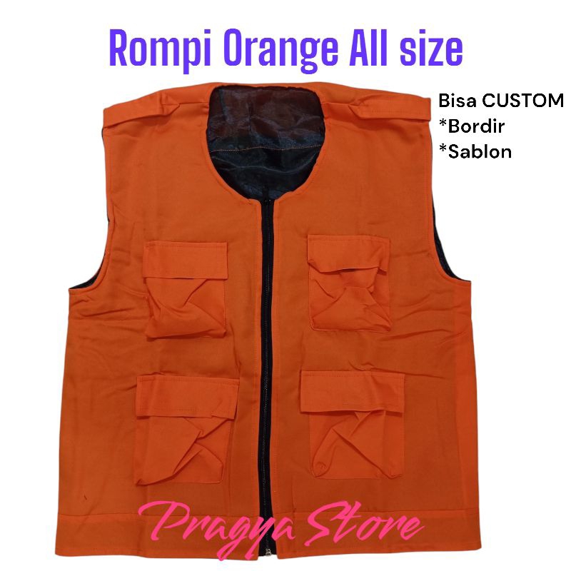 Jual Rompi ORANGE All Size ( Bisa Custom ) | Shopee Indonesia