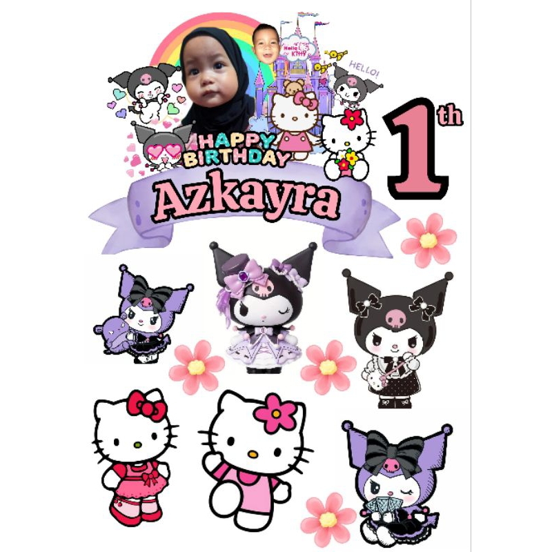 Jual Topper cake hello kitty mix kuromi custom | Shopee Indonesia