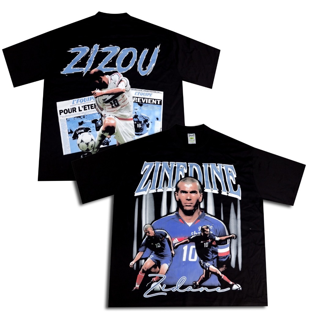 Jual VONSEEY ZINEDINE ZIDANE FOOTBALL SOCCER SPORT KAOS OVERSIZE HITAM ...