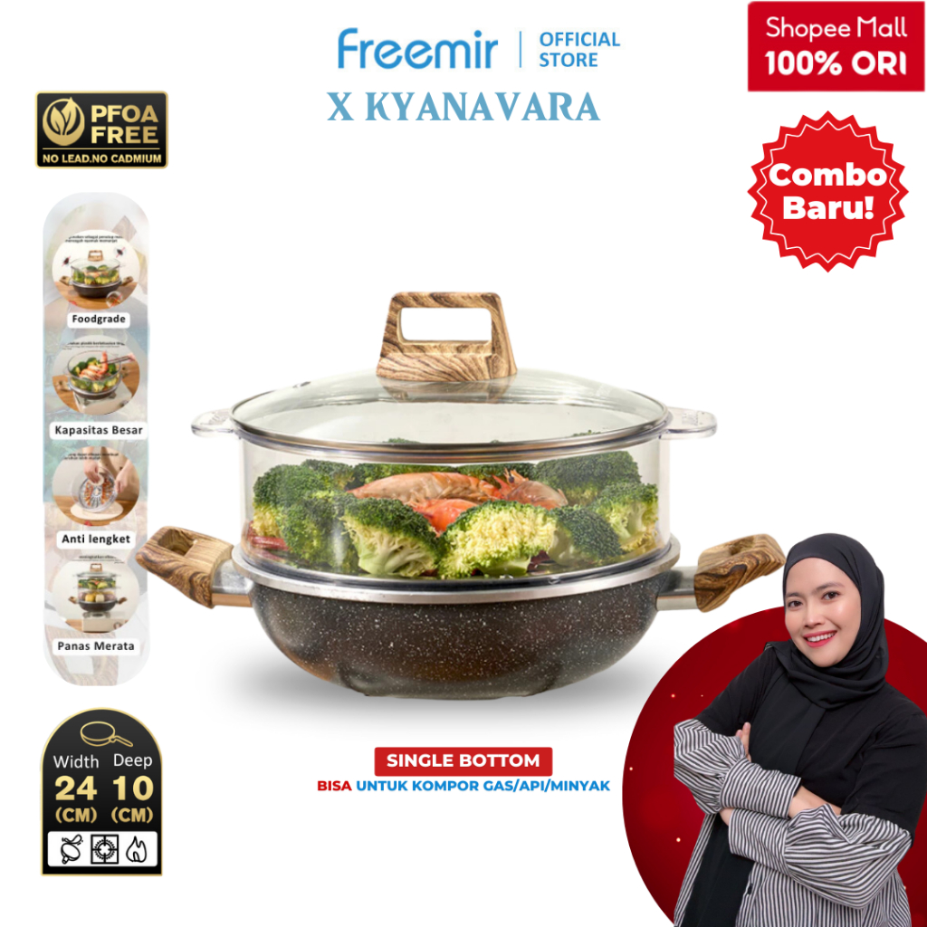 Jual [EXCLUSIVE KYANAVARA] freemir Wajan Panci 24 CM Tinggi 10 CM Wajan ...