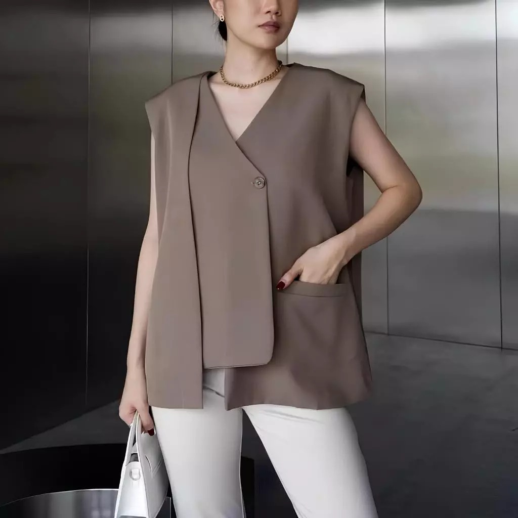 Jual NJW- Hanny Vest Outer Rompi Wanita - Atasan Luaran Oversize Korean ...