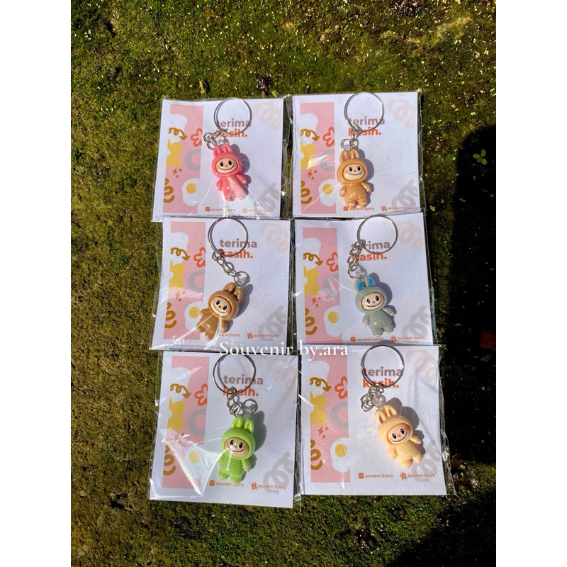 Jual 25 pcs | Keychain Labubu Polos Mix Warna | Souvenir Gantungan ...