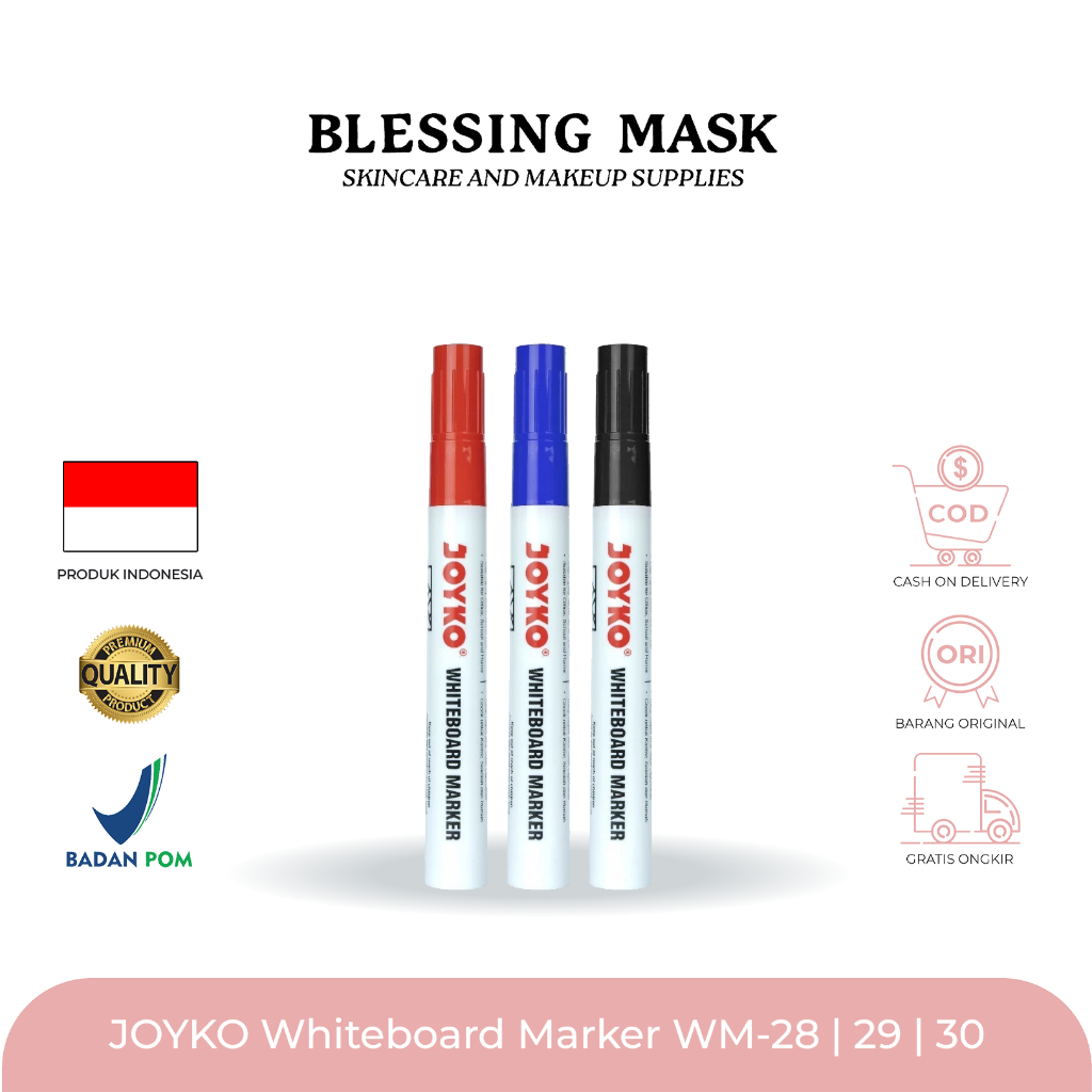 Jual JOYKO SPIDOL Whiteboard Marker Spidol Papan Putih WM-28 | 29 | 30 ...