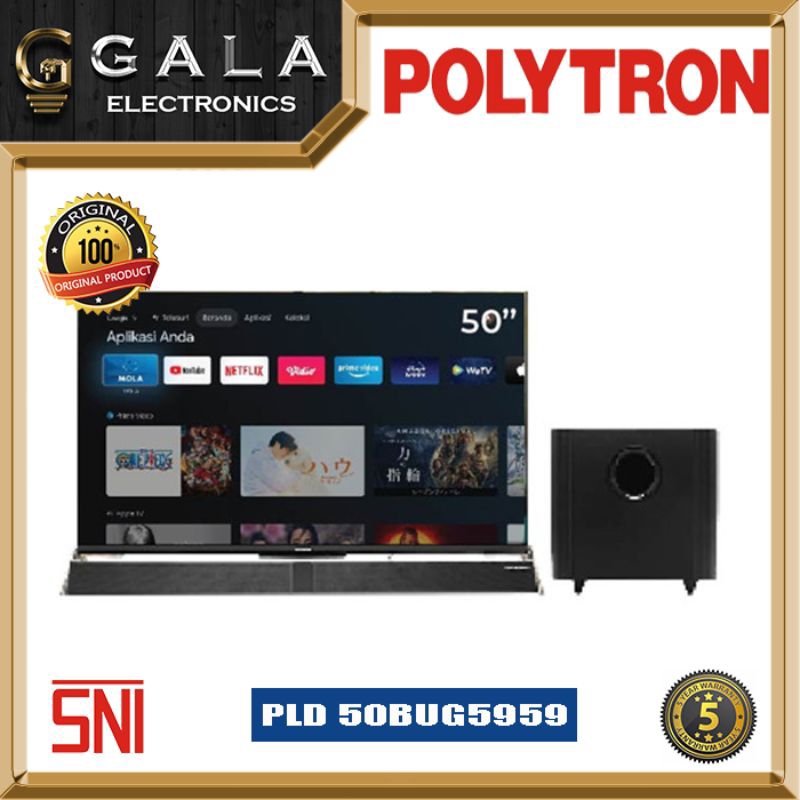 Jual LED ANDROID TV POLYTRON 50 INCH PLD 50BUG5959 SOUNDBAR + SUBWOOFER | Shopee Indonesia