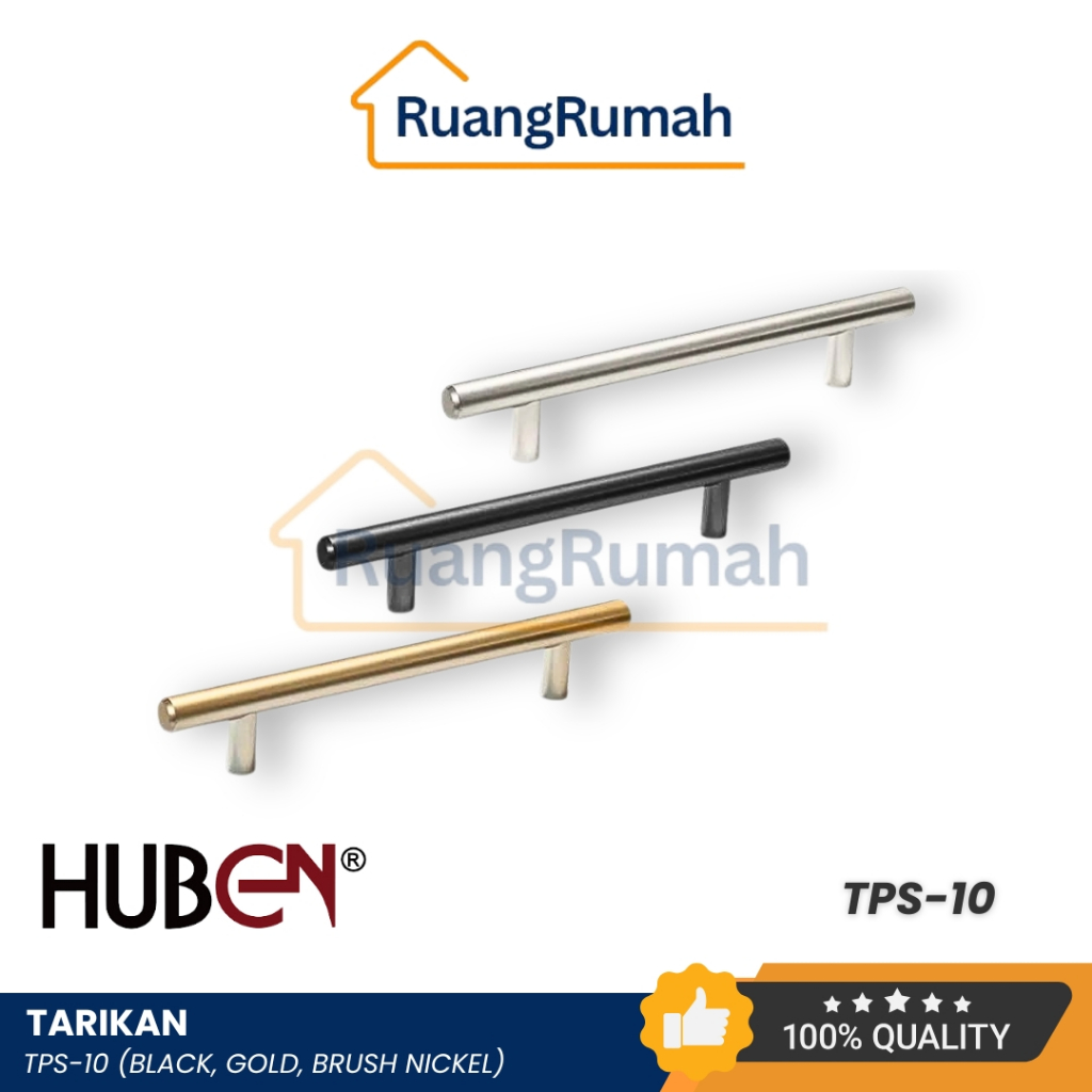 Jual HUBEN TPS-10 Handle Tarikan Laci Minimalis Mewah HItam Emas Brush ...