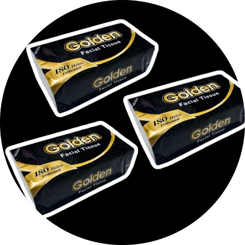 Jual [3 Pack] Tisu Murah Golden Facial Tissu Embossed 180 Helai 2ply ...