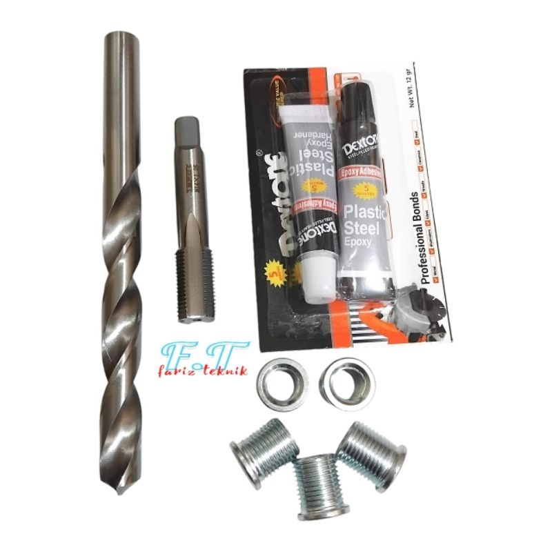 Jual paket komplit tinggal pakai alat perbaikan drat busi slek rusak dol untuk motor bebek matic ...