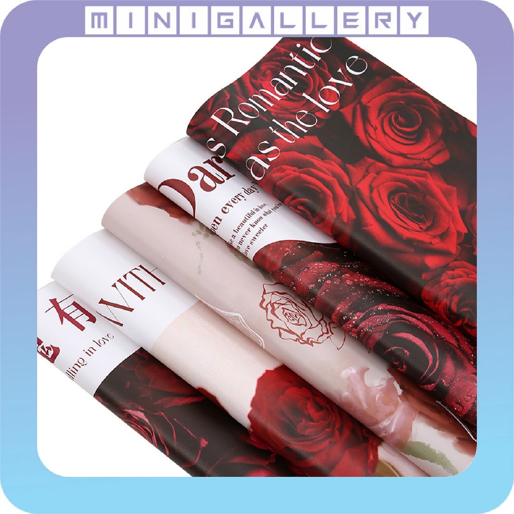 Jual Kertas Buket Bunga Kertas Cellophane Motif Bunga Mawar Rose Flower ...