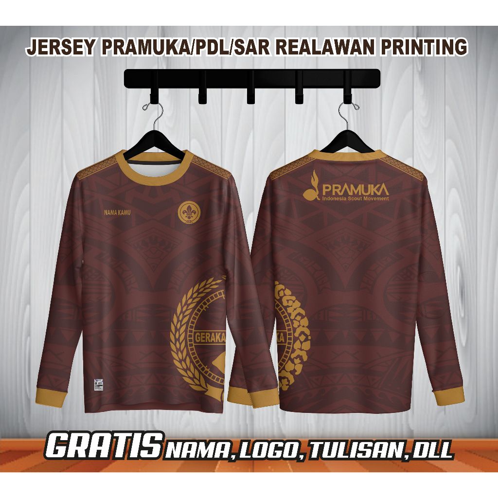 Jual Jersey pramuka kaos pramuka jersey pramuka Gratis Nama Logo Gudep ...