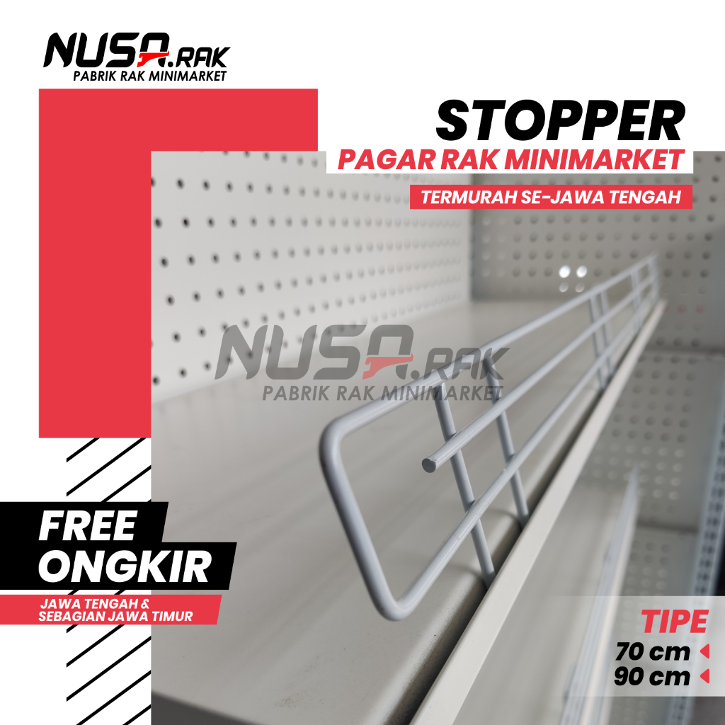 Jual STOPPER / PAGAR RAK GONDOLA untuk Toko/Minimarket. TERMURAH Se ...