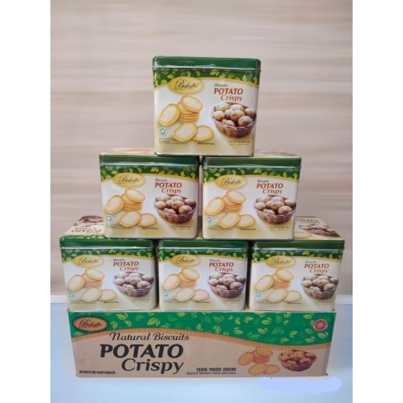 Jual BISKOTTO Biscuits Potato Crispy Kaleng 1 DUS isi 6 @400gr ...