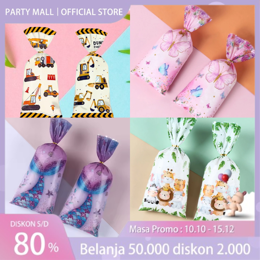 Jual 10pcs Plastk Snack Motif Mermaid Lucu Plastik Ulang Tahun Motif ...