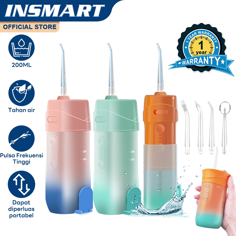 Jual INSMART Water Flosser Portable Oral Irrigator 200ML Dental Floss ...