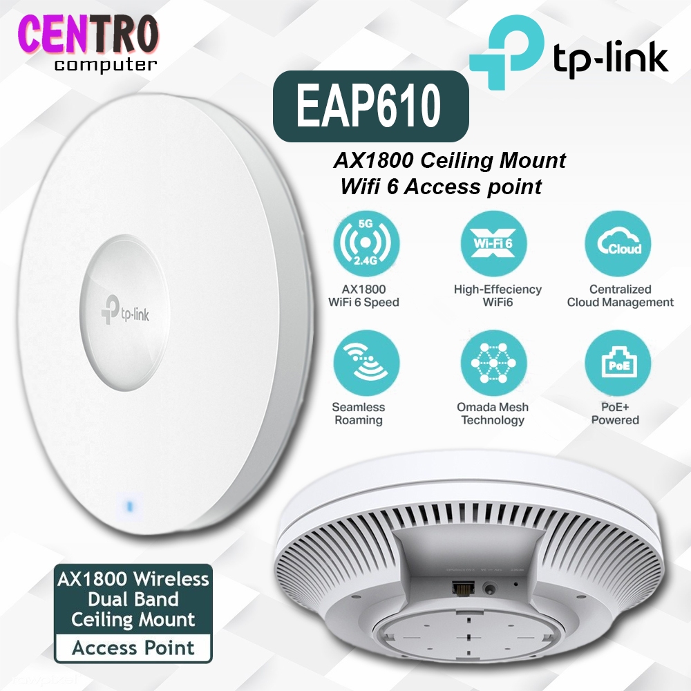 Jual TPLINK EAP610 AX1800 Wireless Dual Band Celling Mount WiFi 6 ...