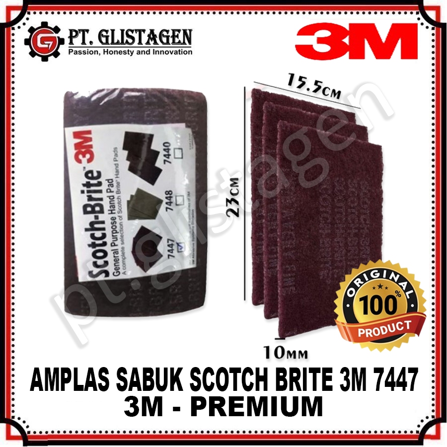 Jual AMPLAS SCOTCHBRITE - SCOTCH BRITE 7447 SCOURING PAD - AMPLAS SABUK ...